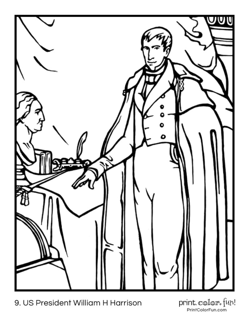 US Presidents coloring pages: Printables of the first 42 American ...