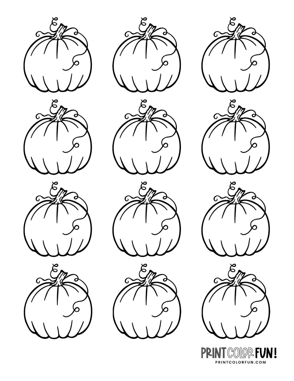 Small pumpkin printables to cut, color & craft for autumn fun in ...