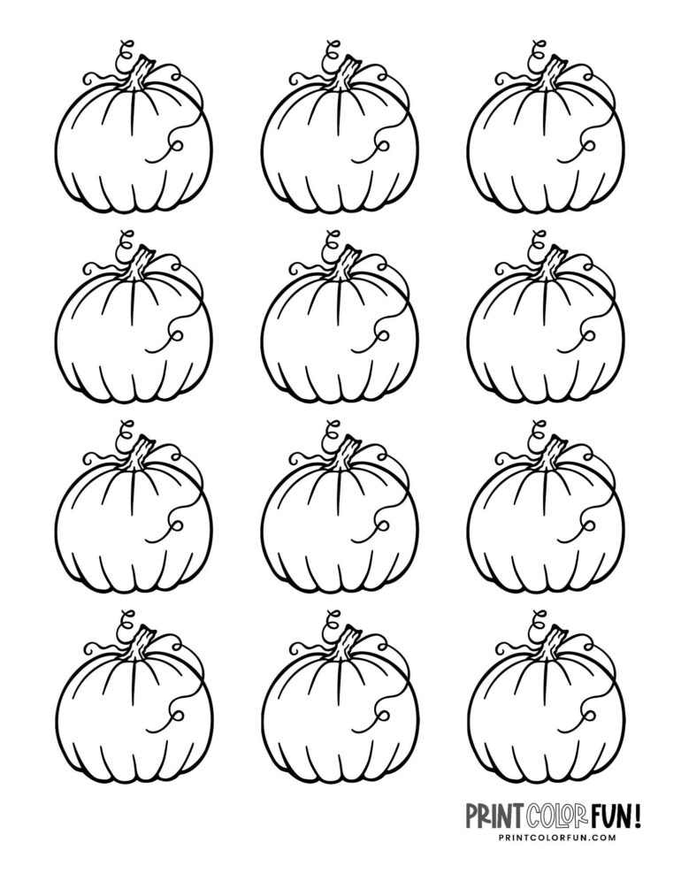 Small pumpkin printables to cut, color & craft for autumn fun in ...