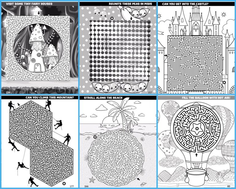 200 Amazing Mazes for Kids: Maze Activity Book with 5 Levels of Fun ...