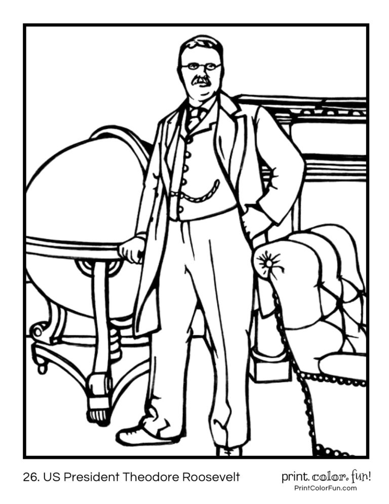 US Presidents coloring pages: Printables of the first 42 American ...