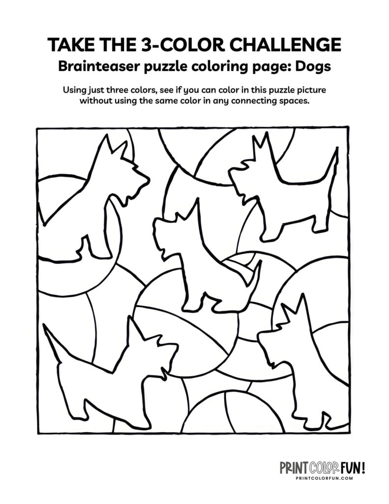 Try the 3-Color Challenge: Fun brainteaser coloring puzzles for kids ...