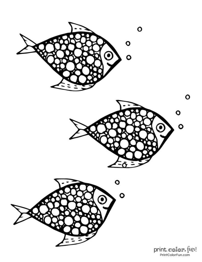Top 100 fish coloring pages: Cute free printables, at PrintColorFun.com