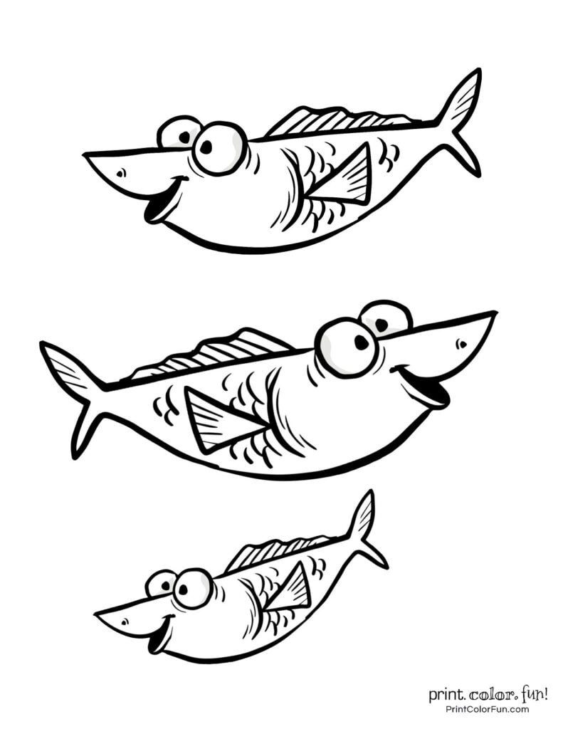 Top 100 fish coloring pages: Cute free printables, at PrintColorFun.com