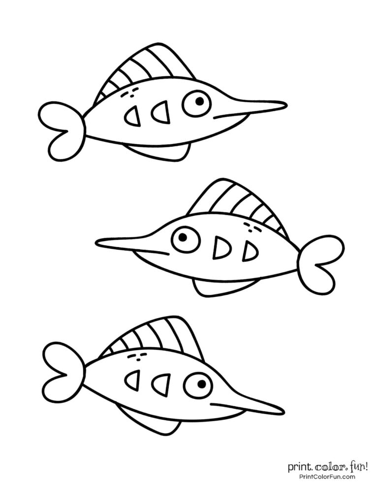 Top 100 fish coloring pages: Cute free printables, at PrintColorFun.com