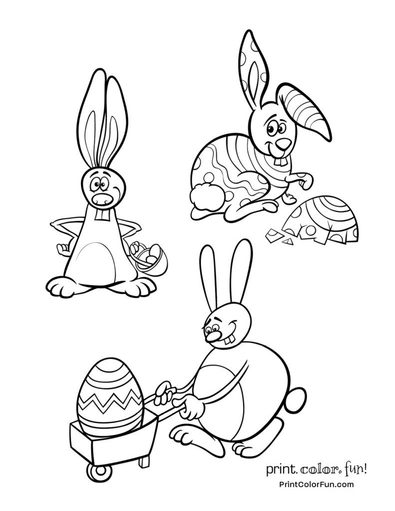 26 cute Easter bunny coloring pages - Print Color Fun!