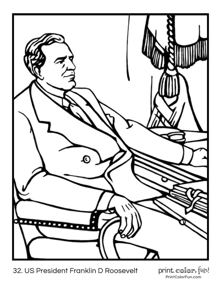 US Presidents coloring pages: Printables of the first 42 American ...