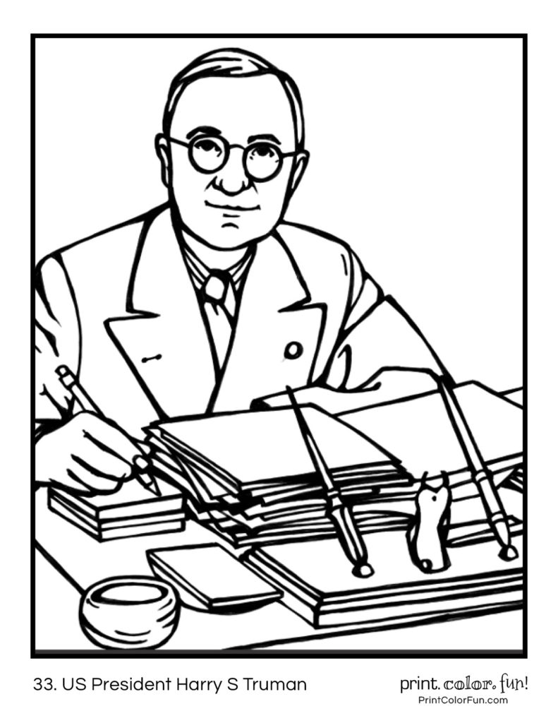 US Presidents coloring pages: Printables of the first 42 American ...