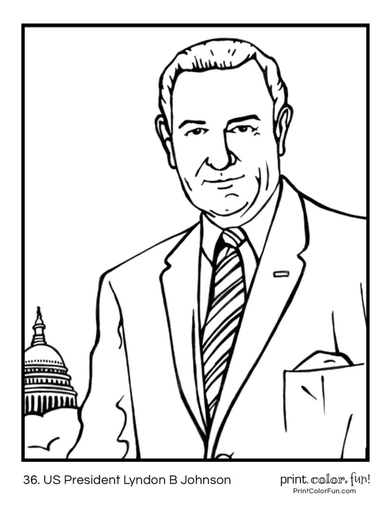 US Presidents coloring pages: Printables of the first 42 American ...