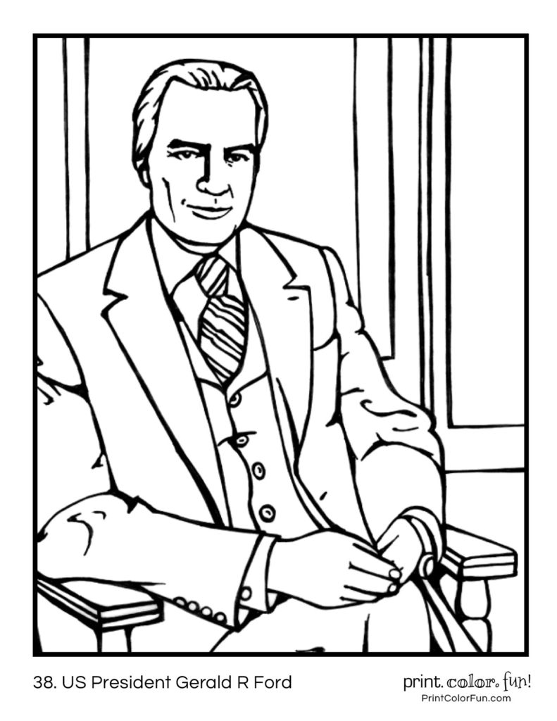 US Presidents coloring pages: Printables of the first 42 American ...