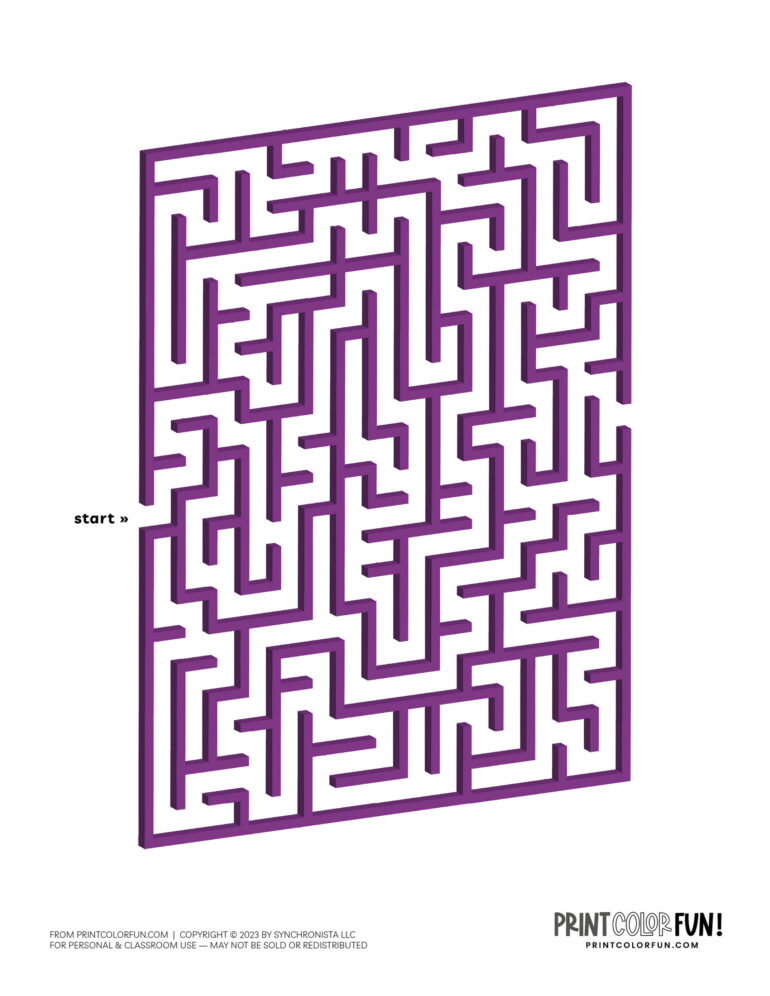Easy mazes for kids: 16 beginner puzzles for littles, at PrintColorFun.com