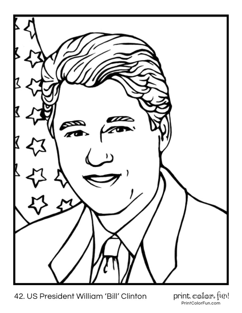 US Presidents coloring pages: Printables of the first 42 American ...