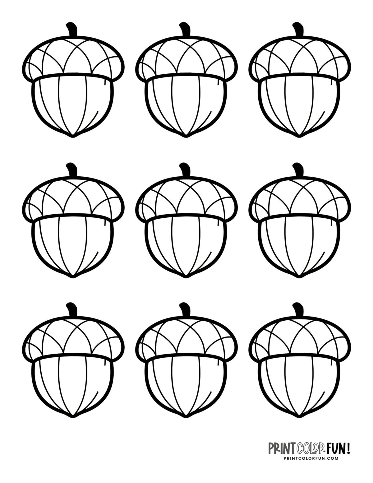 20+ Printable acorn clipart & coloring pages, plus crafts, fun facts ...