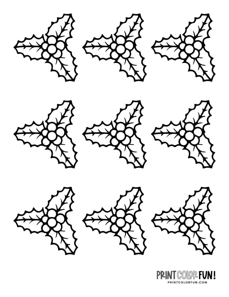 11 holly clipart & coloring pages for festive Christmas crafting fun ...