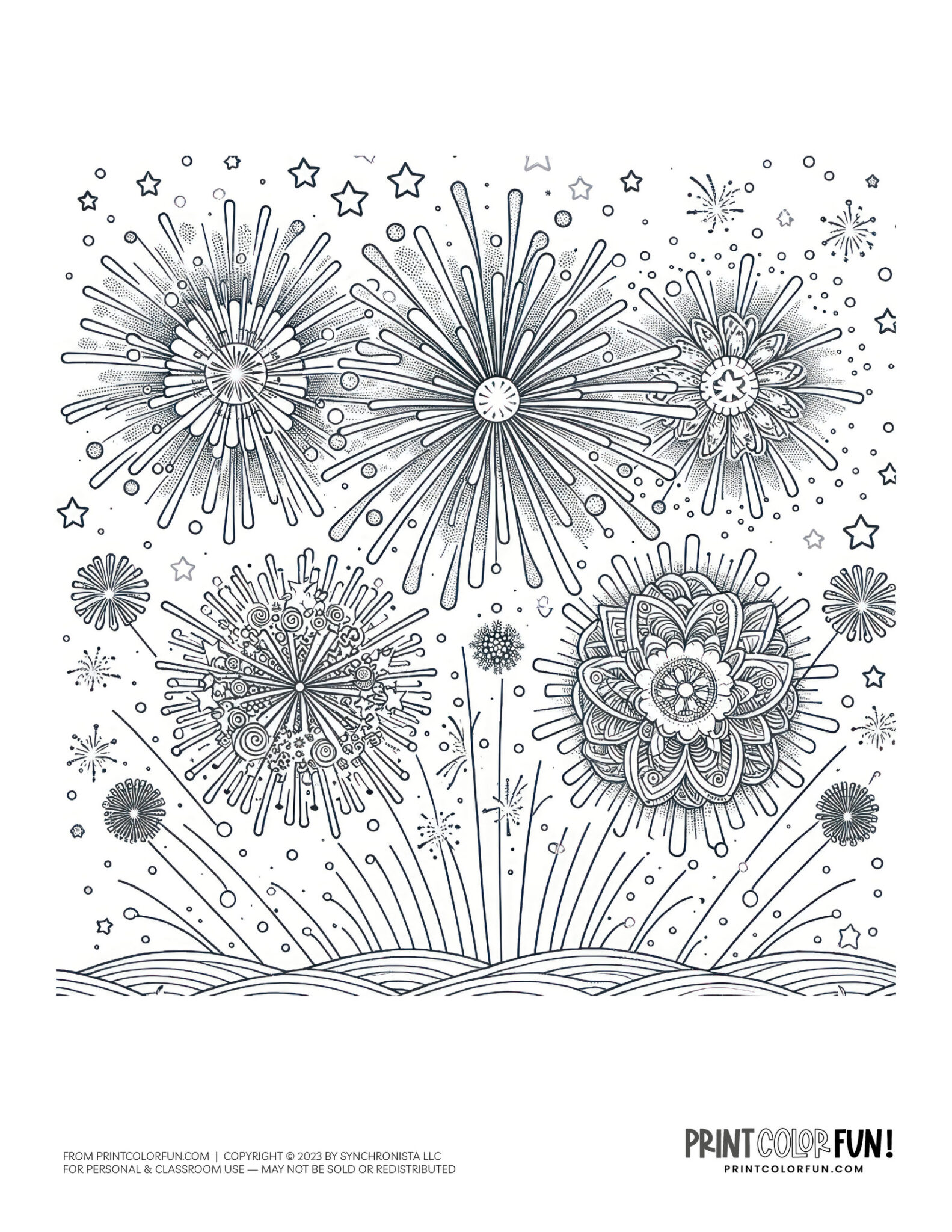 15+ Fireworks clipart and coloring pages: Celebrate with free ...