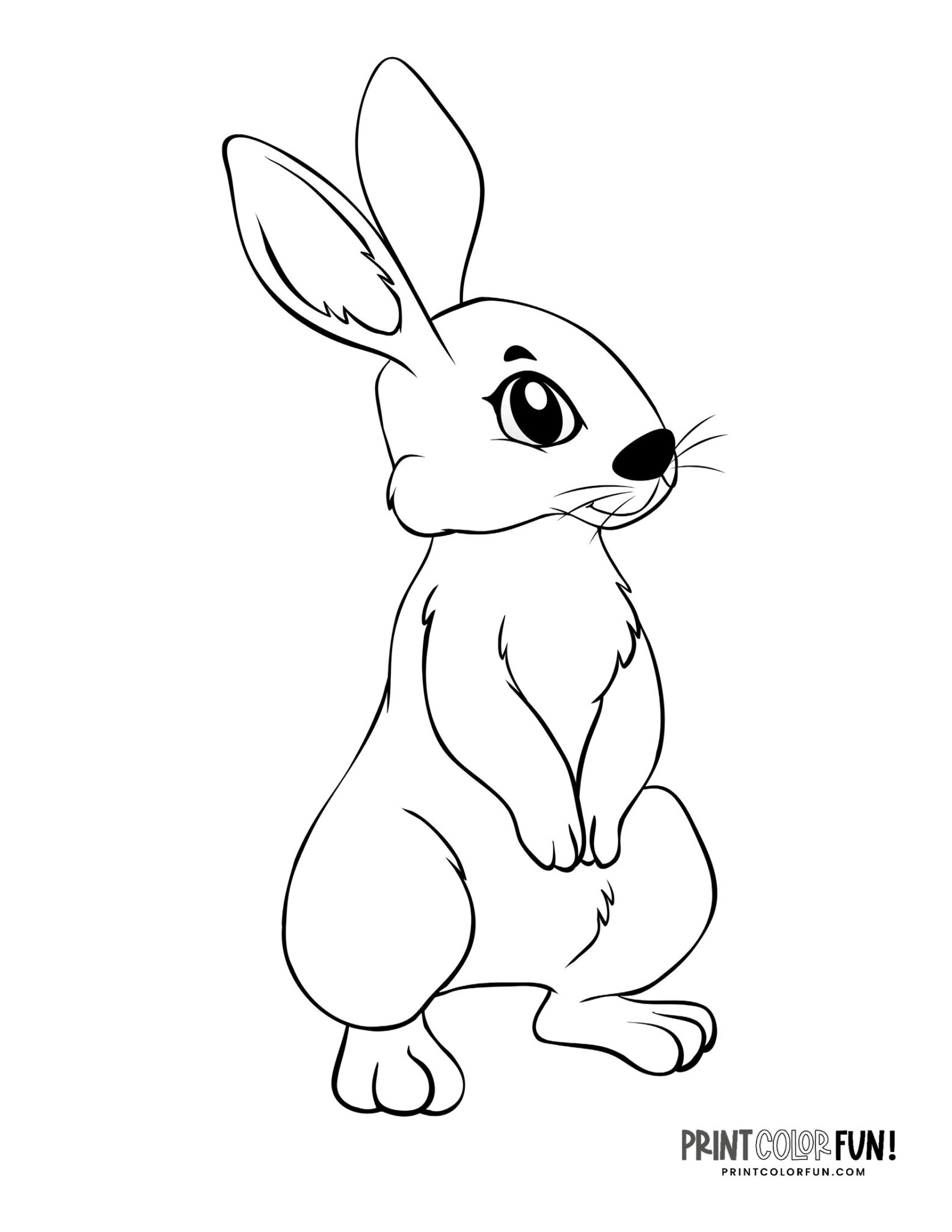 26 cute Easter bunny coloring pages - Print Color Fun!