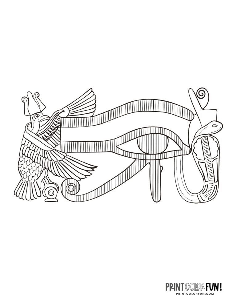 Horus Eye Pattern Tattoo Printable Egyptian Outline Template Stencils ...
