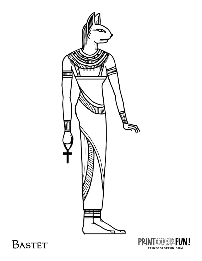 16 ancient Egyptian gods and goddesses: Coloring page printables ...