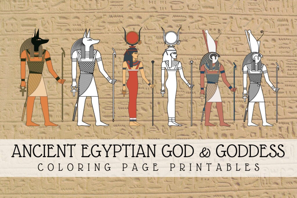 16 ancient Egyptian gods and goddesses: Coloring page printables ...
