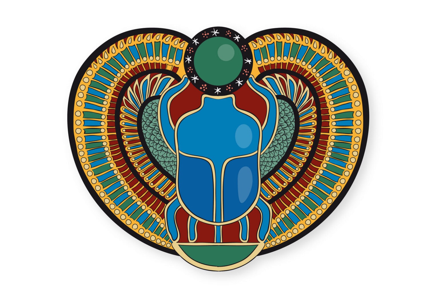 3 ancient Egyptian scarab beetle coloring pages, at PrintColorFun.com