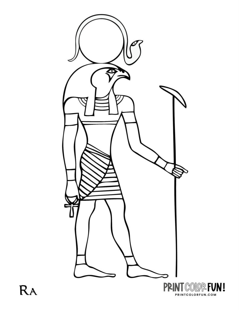 16 ancient Egyptian gods and goddesses: Coloring page printables ...