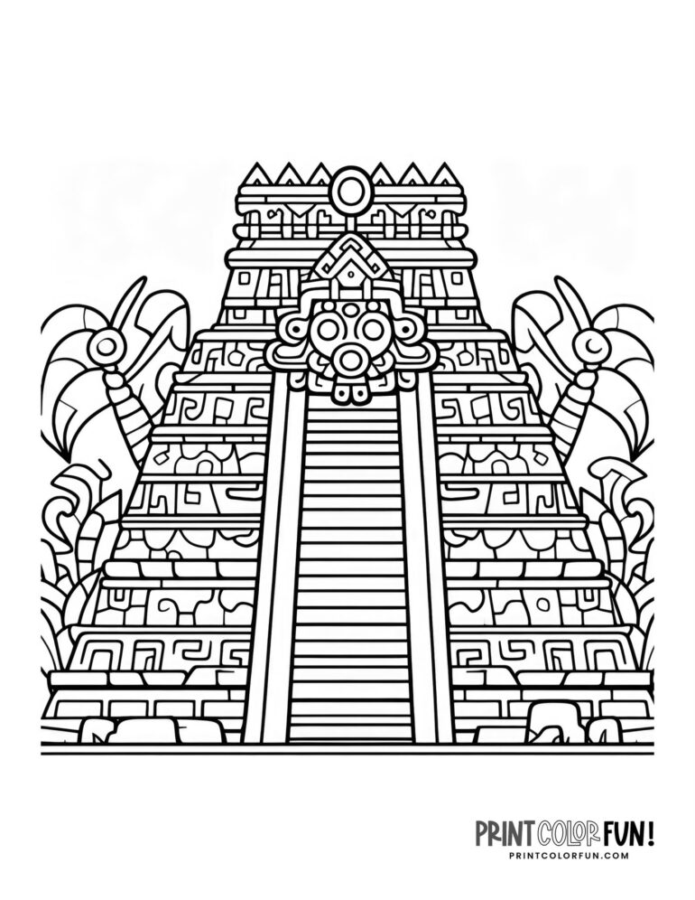 These 10 Mayan pyramid coloring pages can make ancient history fun!, at ...