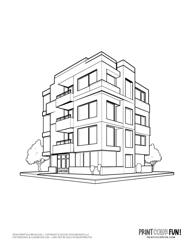 25+ apartment drawings, clipart & coloring pages, plus learning ...