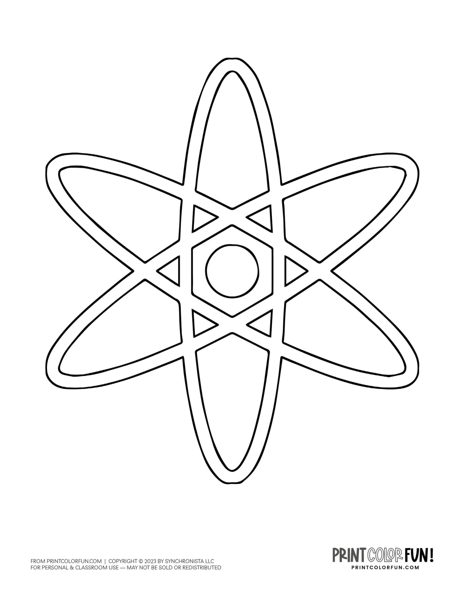 Atom drawing coloring pages & clipart + 10 fun craft and learning ideas ...