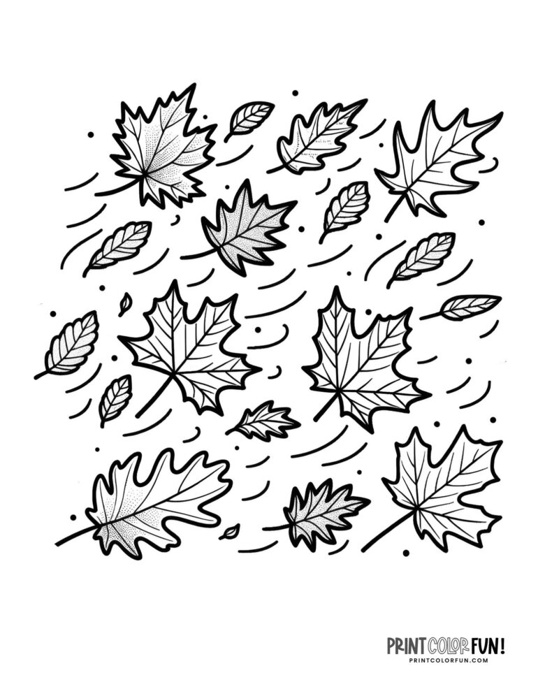 17 fall leaf coloring pages with easy craft & learning activities that ...