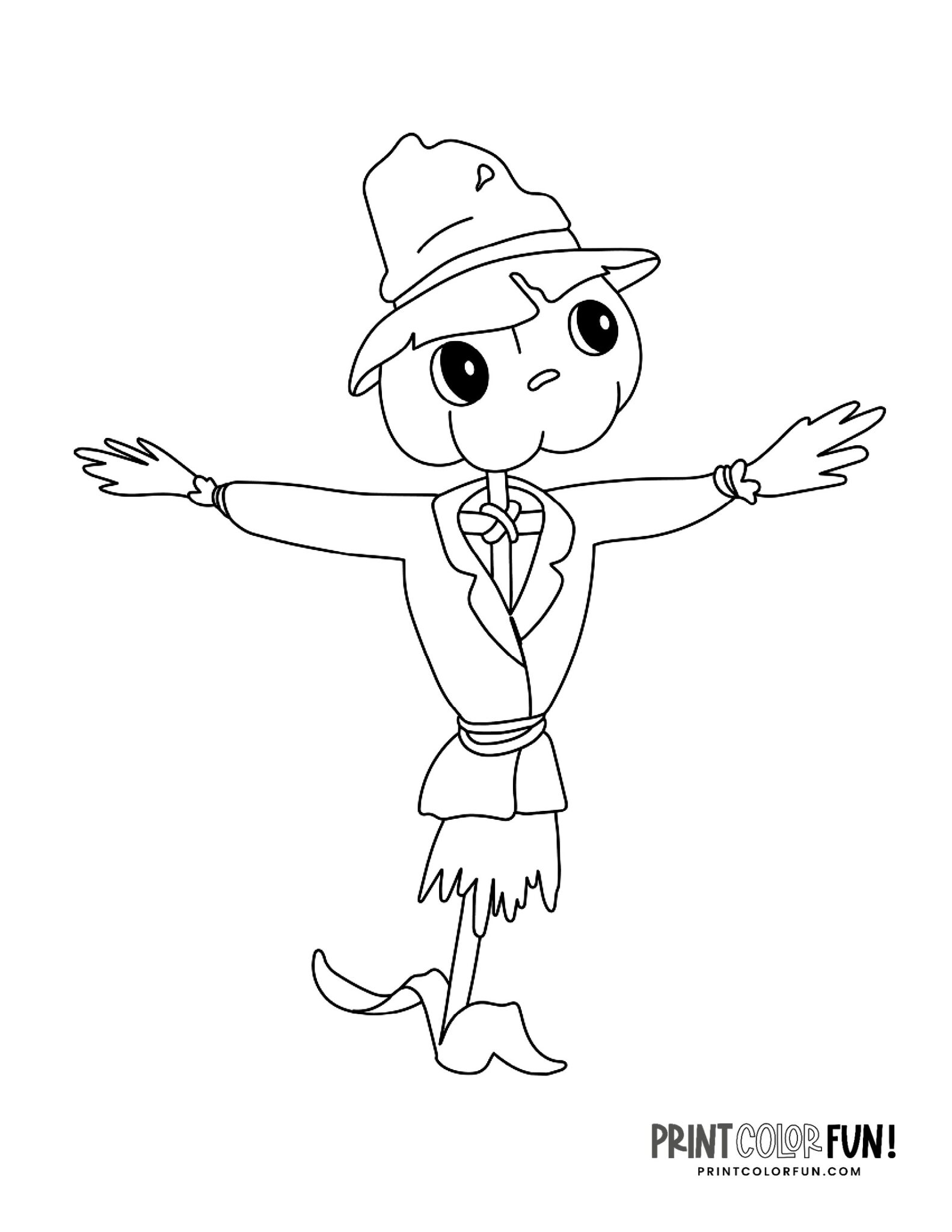 14 scarecrow coloring pages + crafts & learning activities to unlock ...