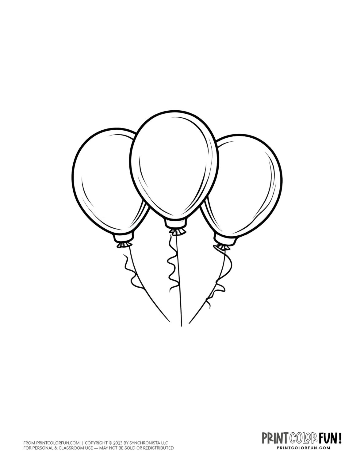 Party balloon clipart & coloring pages + 10 creative learning ideas for ...