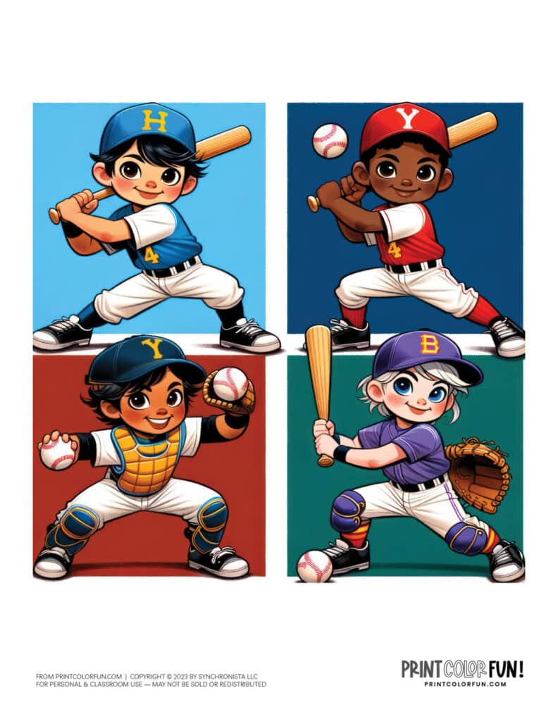 16 baseball player coloring pages & clipart: Free sports printables, at ...