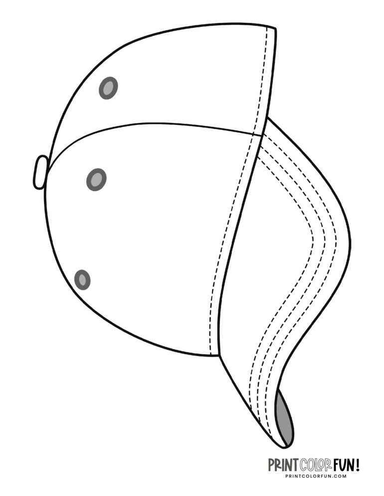 Baseball gear coloring pages: Balls & bats, mitts & hats, at ...