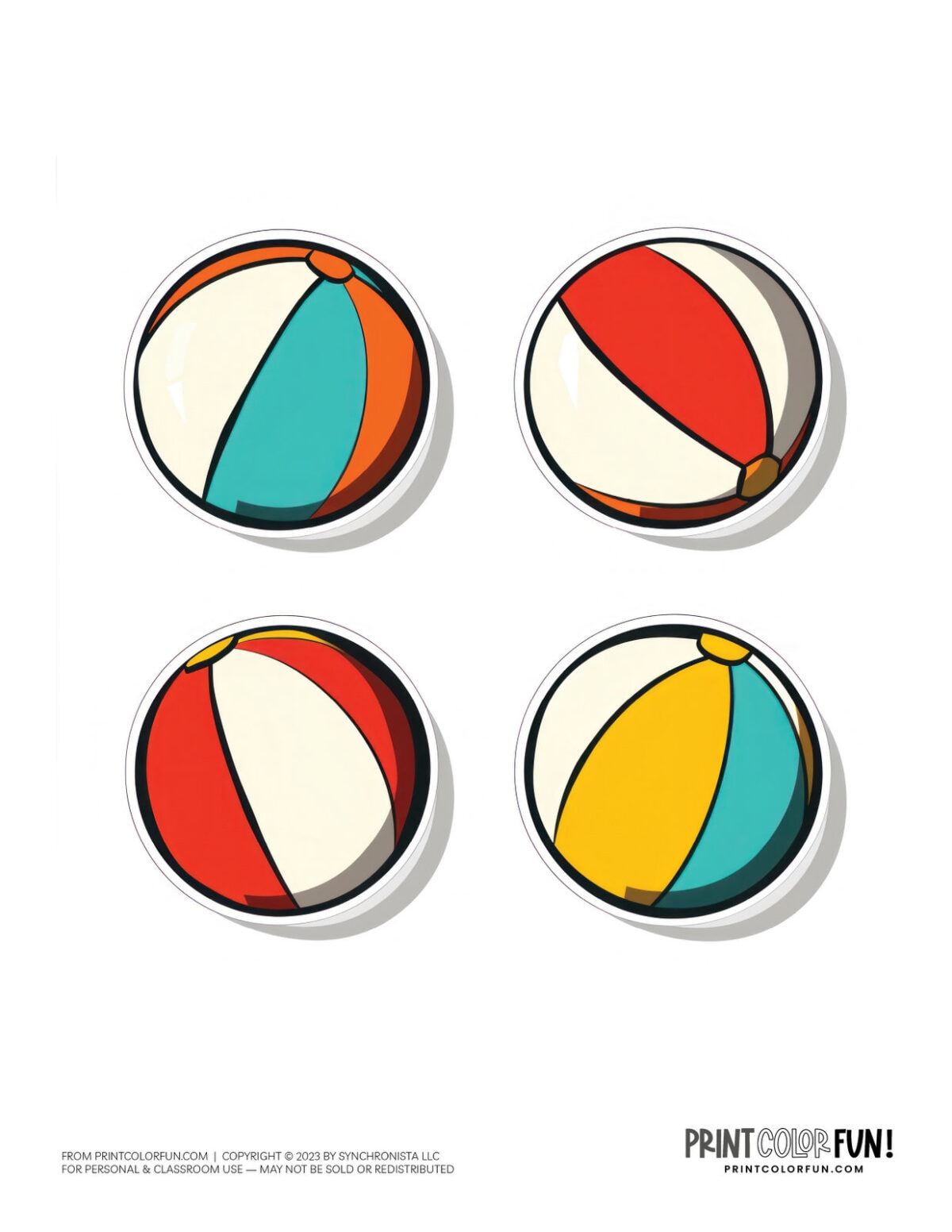 Beach ball coloring pages & clipart, at PrintColorFun.com