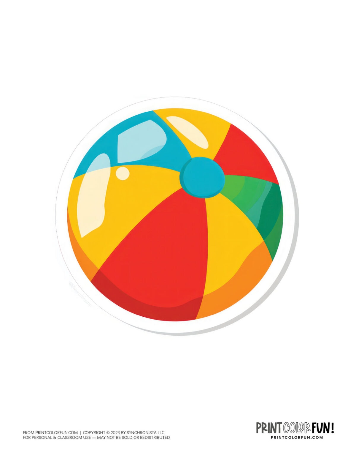 Beach ball coloring pages & clipart, at PrintColorFun.com