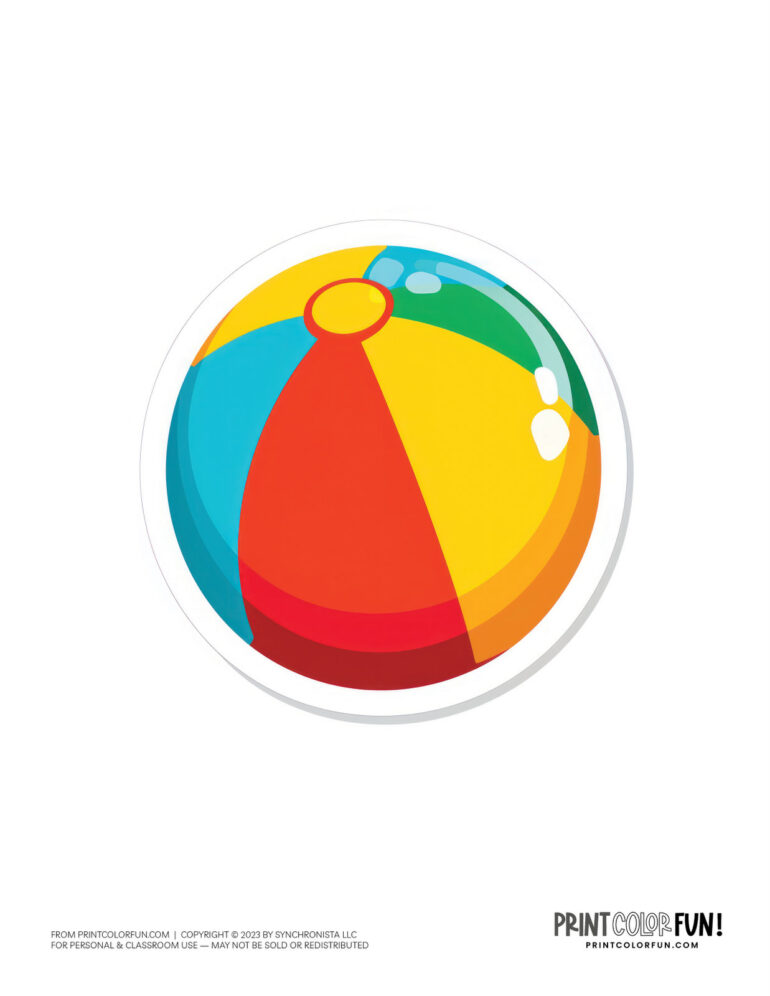 Beach ball coloring pages & clipart, at PrintColorFun.com