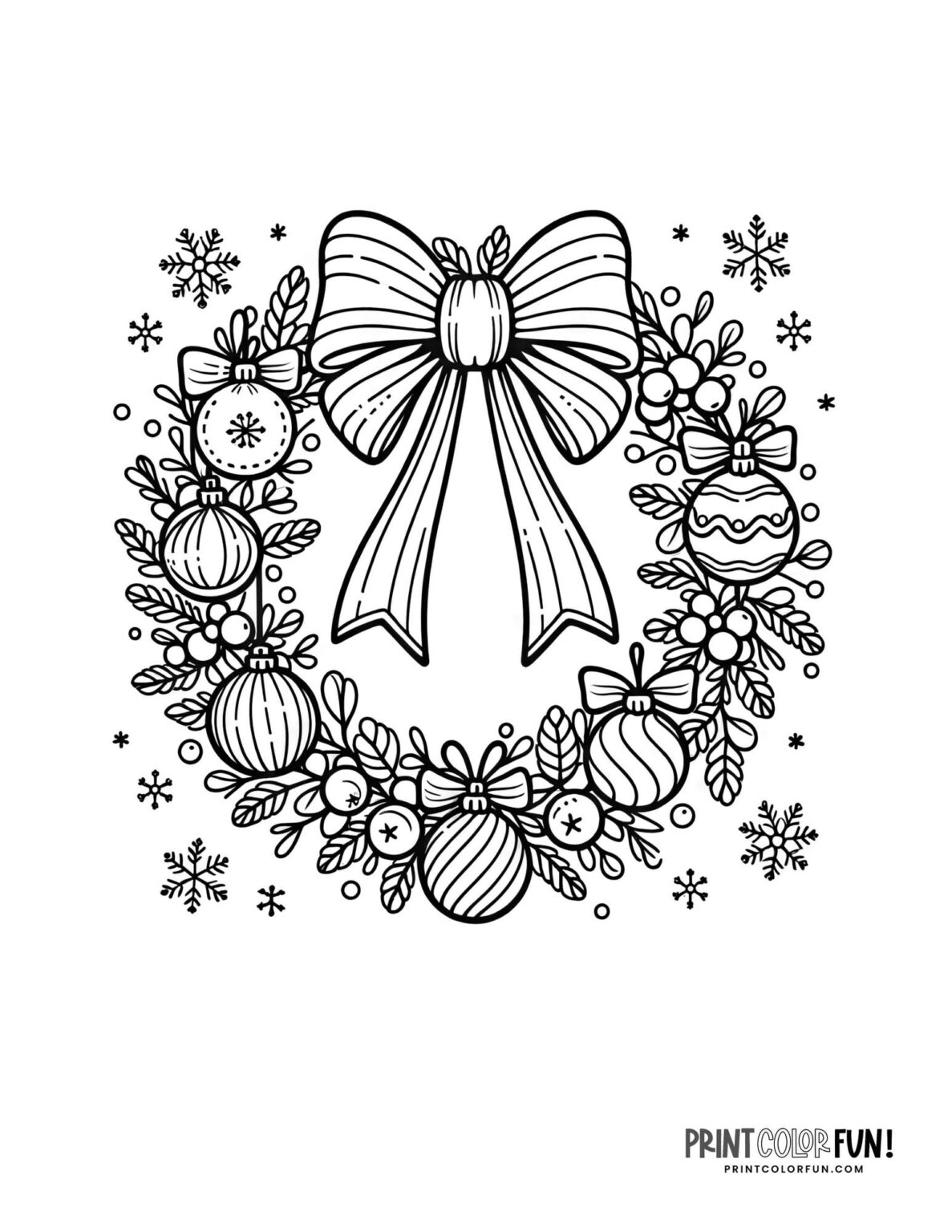 Christmas wreath clipart: A festive collection of 23 coloring pages ...