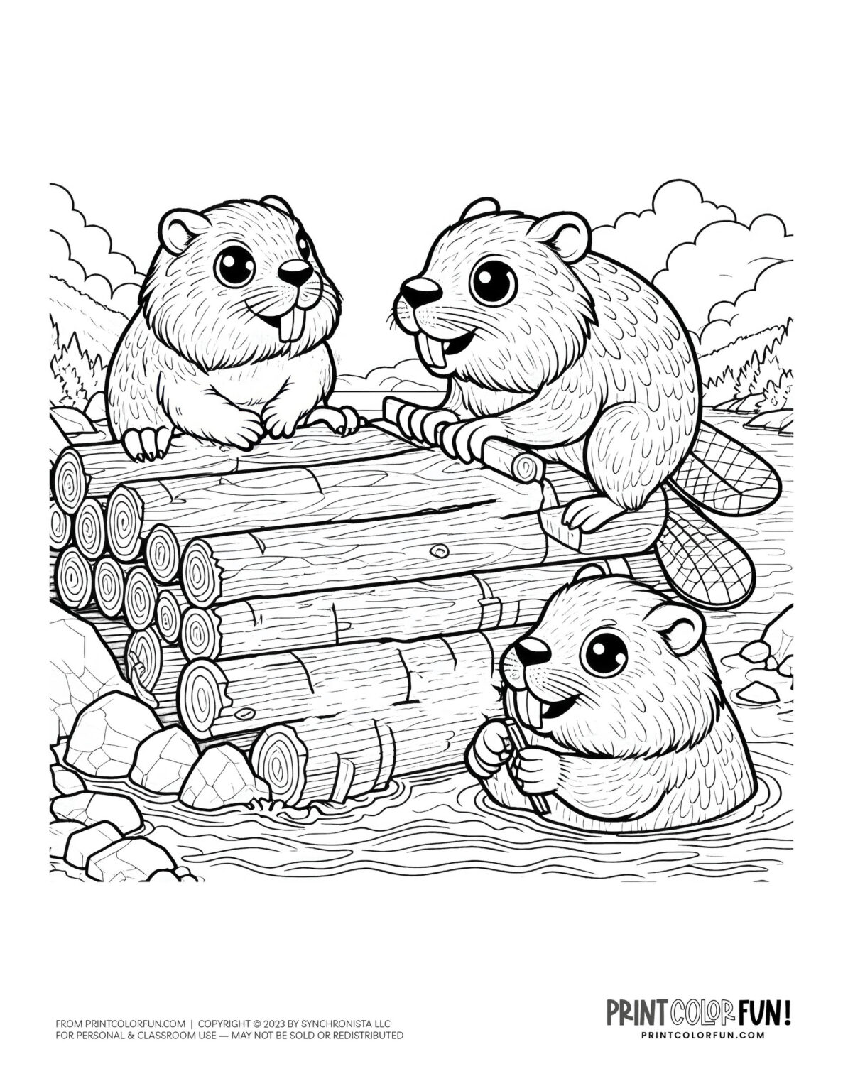30+ fun beaver activities, clipart & coloring pages, at PrintColorFun.com