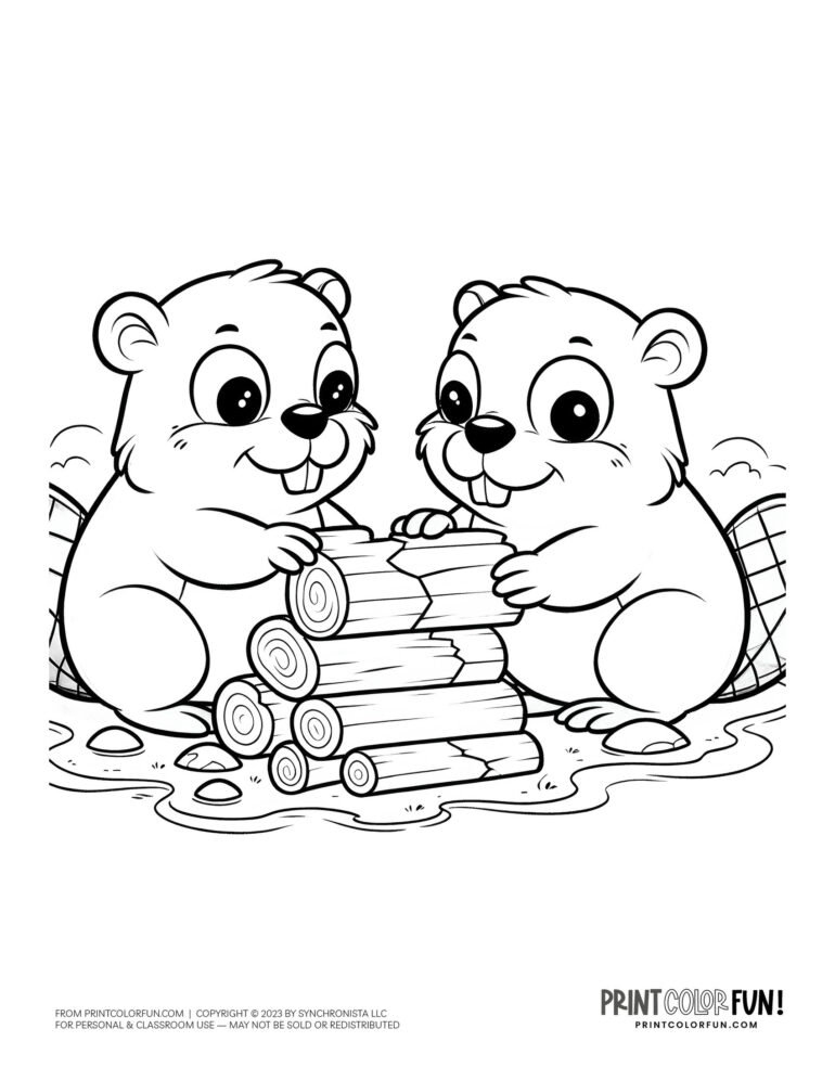 30+ fun beaver activities, clipart & coloring pages, at PrintColorFun.com