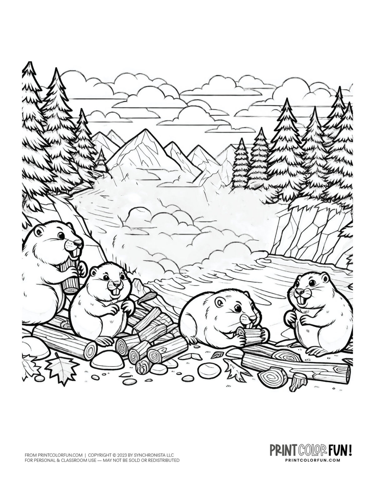 30+ fun beaver activities, clipart & coloring pages, at PrintColorFun.com