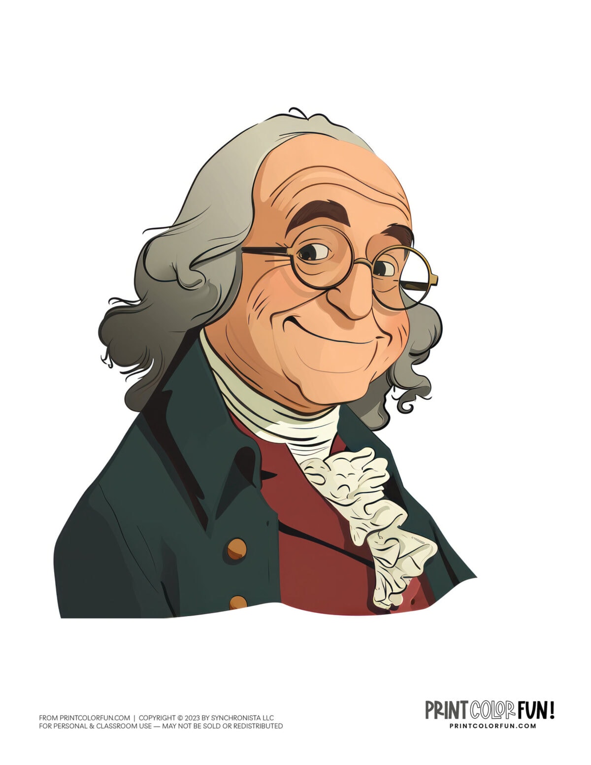Benjamin Franklin portraits, and with his kite and flag, at ...