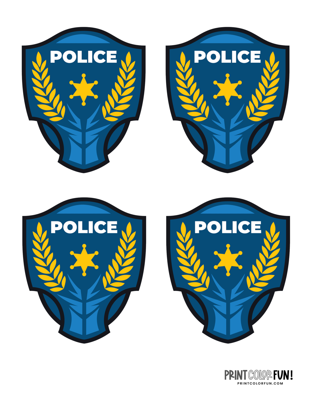These 24 cool sheriff & police badge clipart and coloring pages make ...