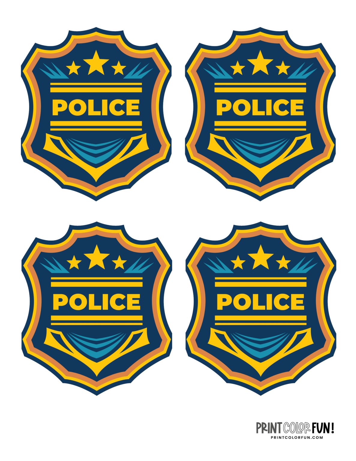 These 24 cool sheriff & police badge clipart and coloring pages make ...