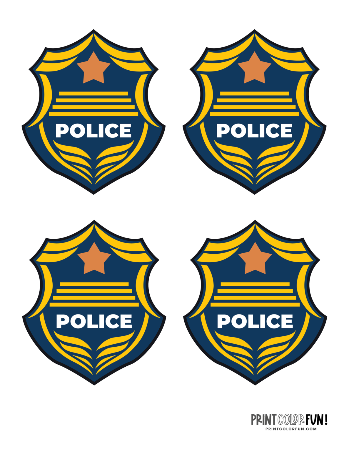 These 24 cool sheriff & police badge clipart and coloring pages make ...