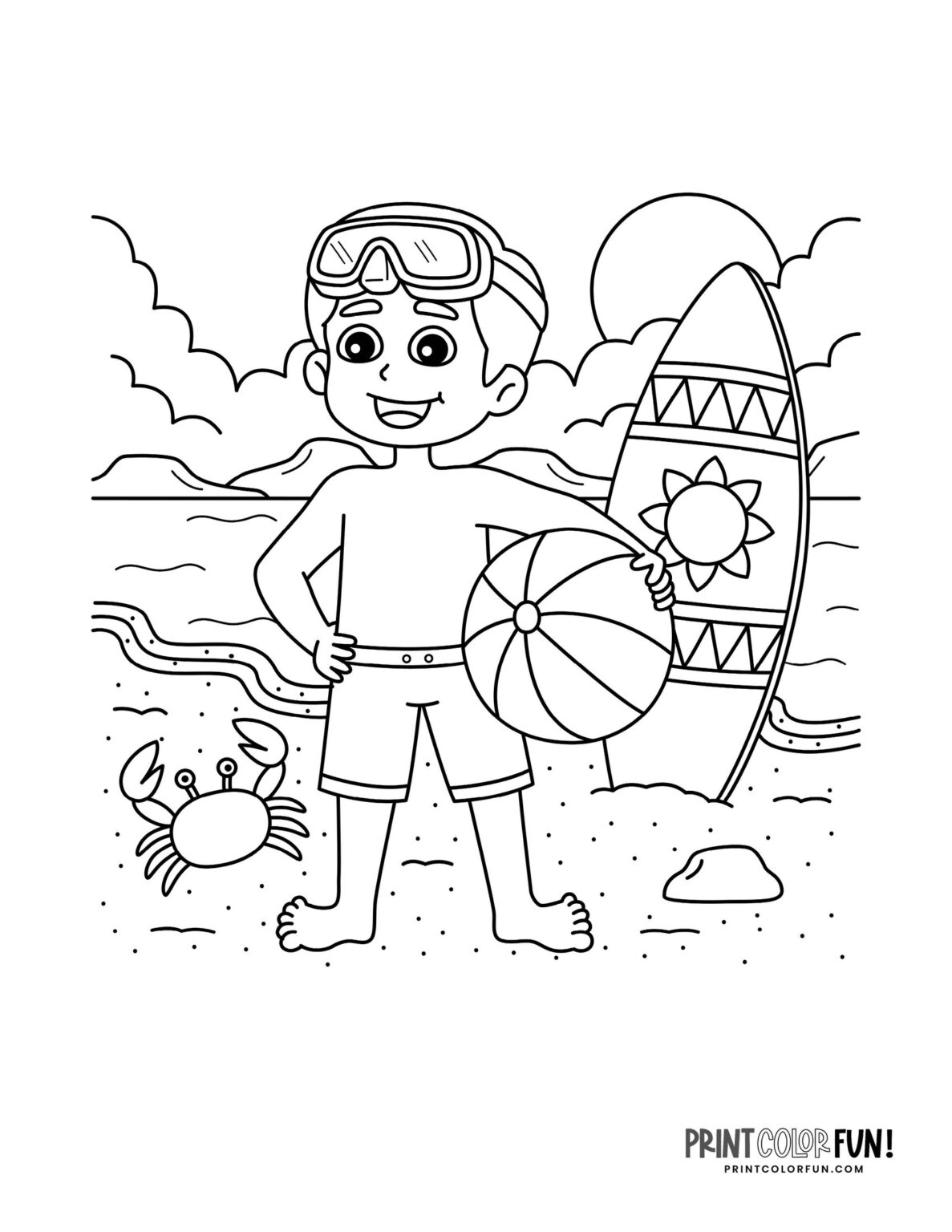 Beach ball coloring pages & clipart, at PrintColorFun.com