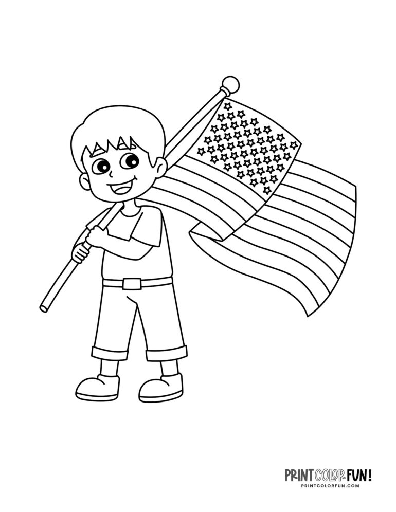 7 American flag clipart & coloring pages: Crafts, facts & learning fun ...