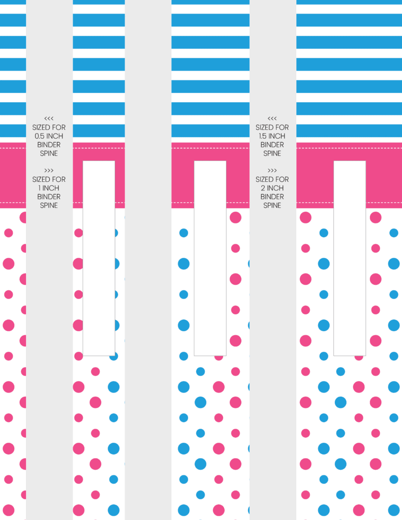 Printable binder covers: 12 free colorful sets with matching front ...