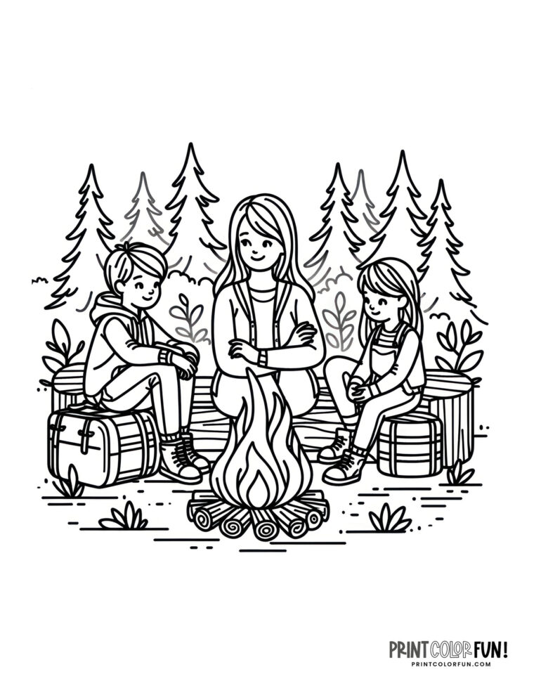 16+ Camping clipart and coloring pages: Ignite your child's creativity ...