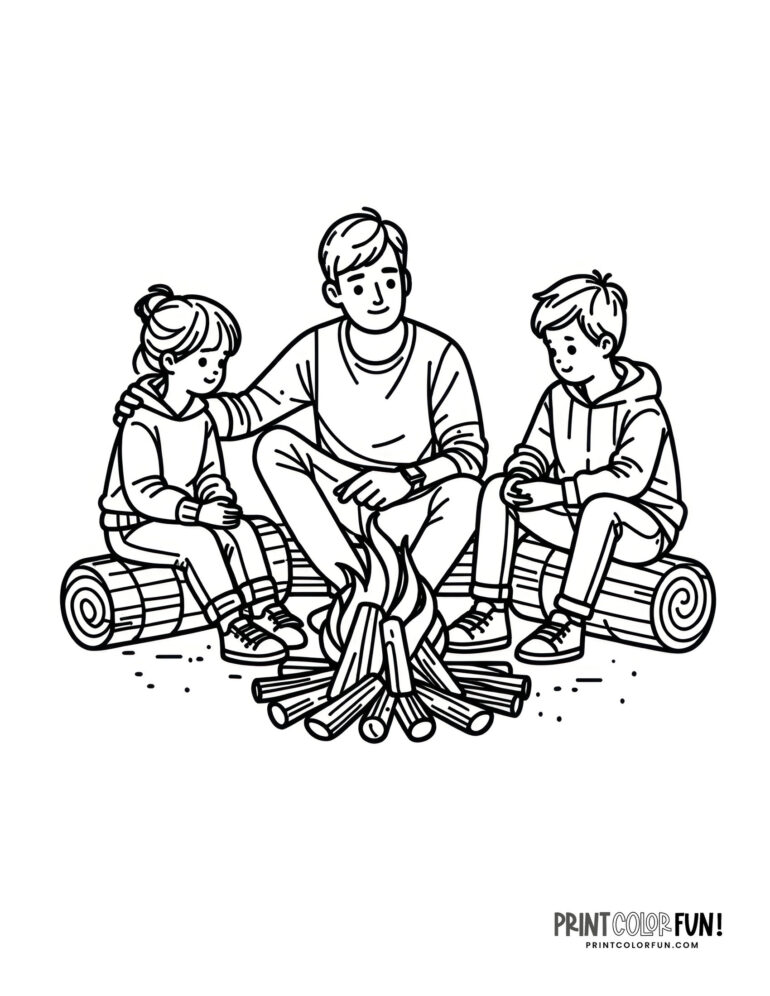 16+ Camping clipart and coloring pages: Ignite your child's creativity ...