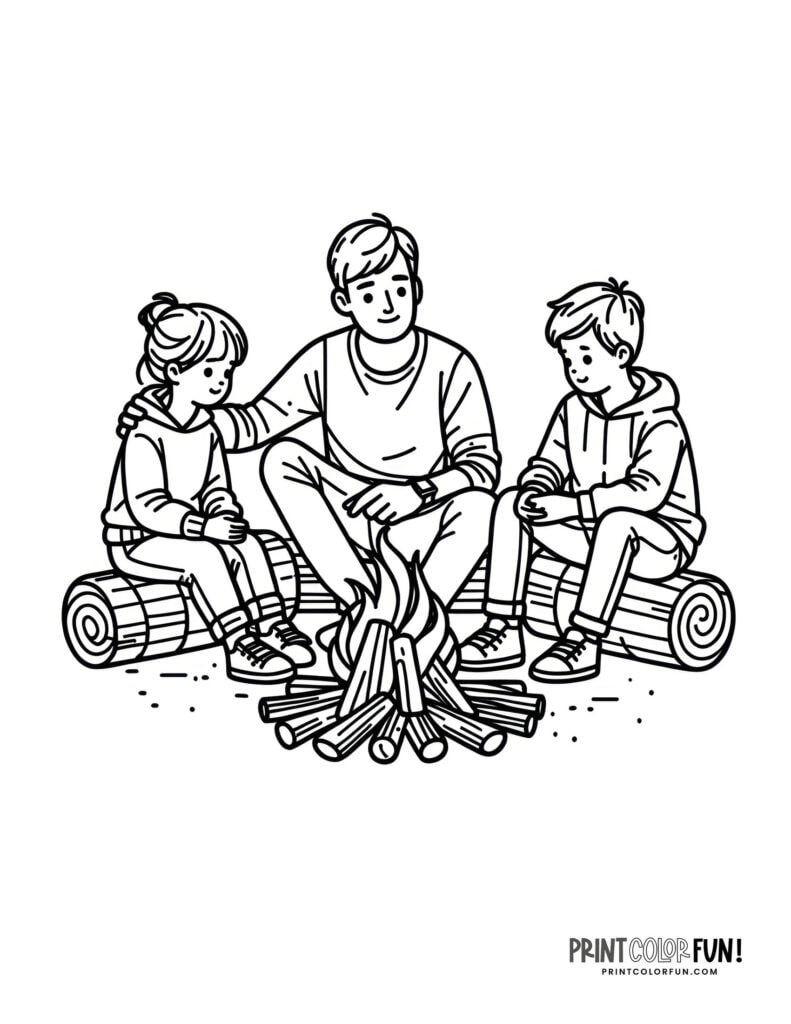 16+ Camping clipart and coloring pages: Ignite your child's creativity ...